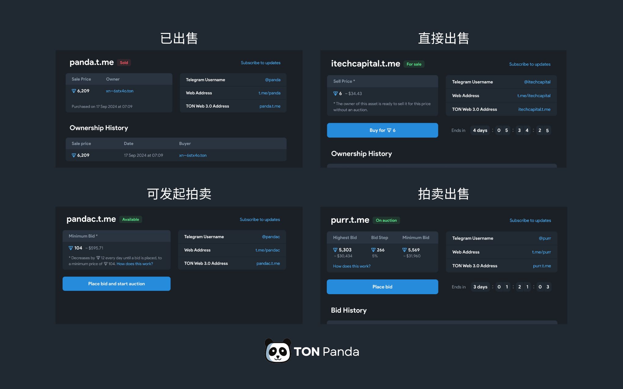 Fragment.com 全方位指南 - 购买用户名，匿名号码 - TON Panda